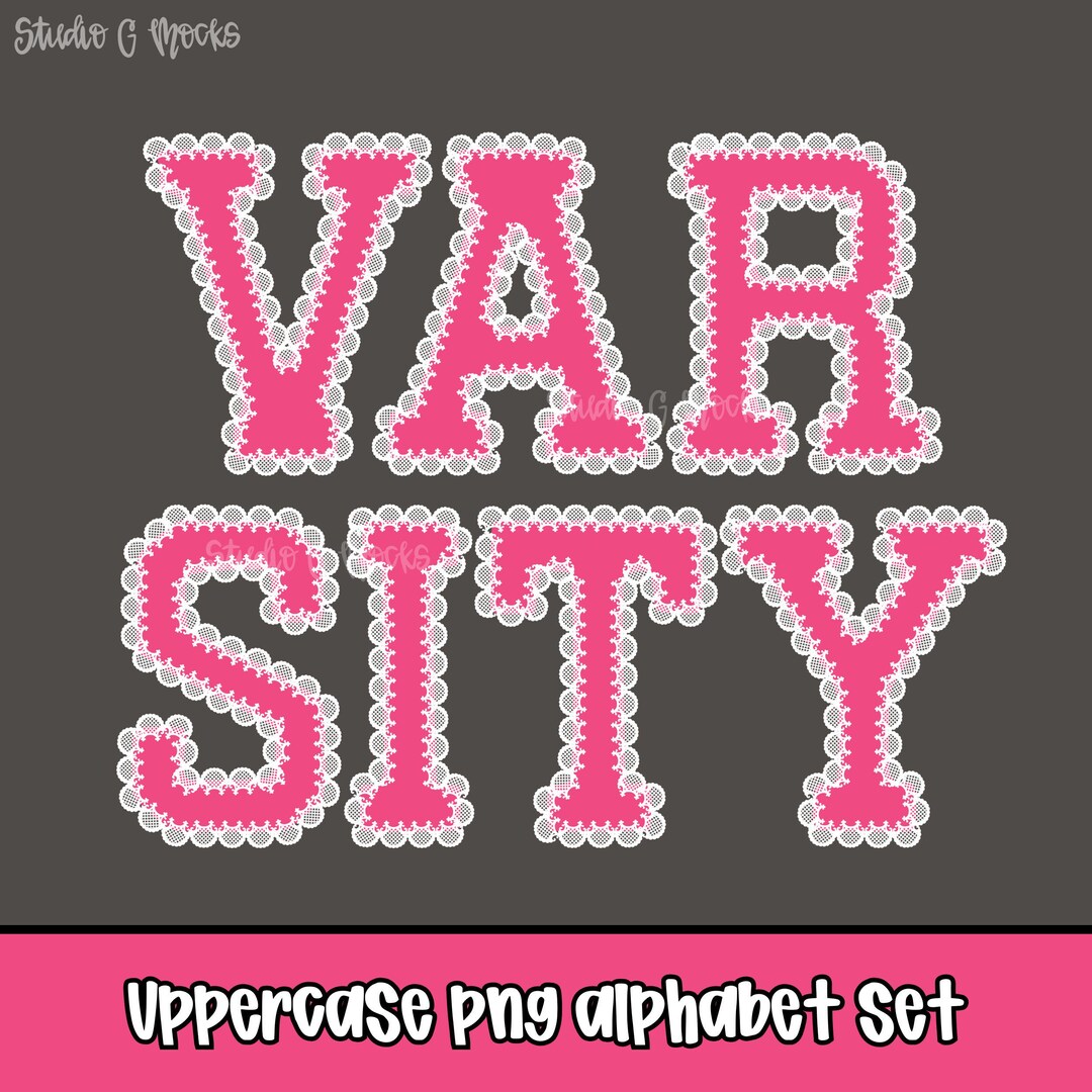 Varsity Lace Alphabet Set, Hot Pink Lace Alpha Set, Crunchberry Lace ...