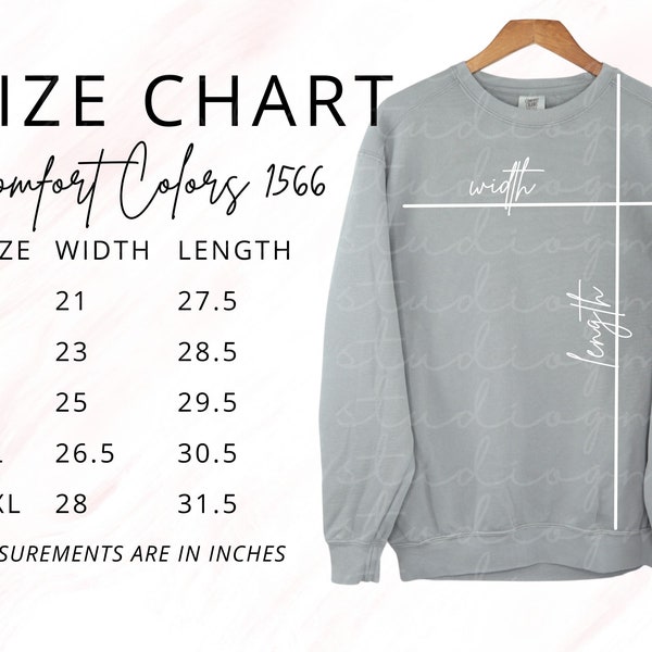 Comfort Colors Womens Sizing Chart - Etsy