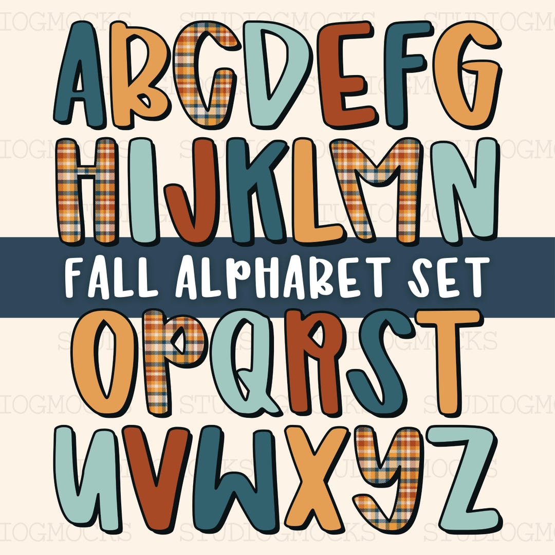 Fall Alpha Set, Trendy Handwritten PNG Lettering Set (25-044) - Etsy