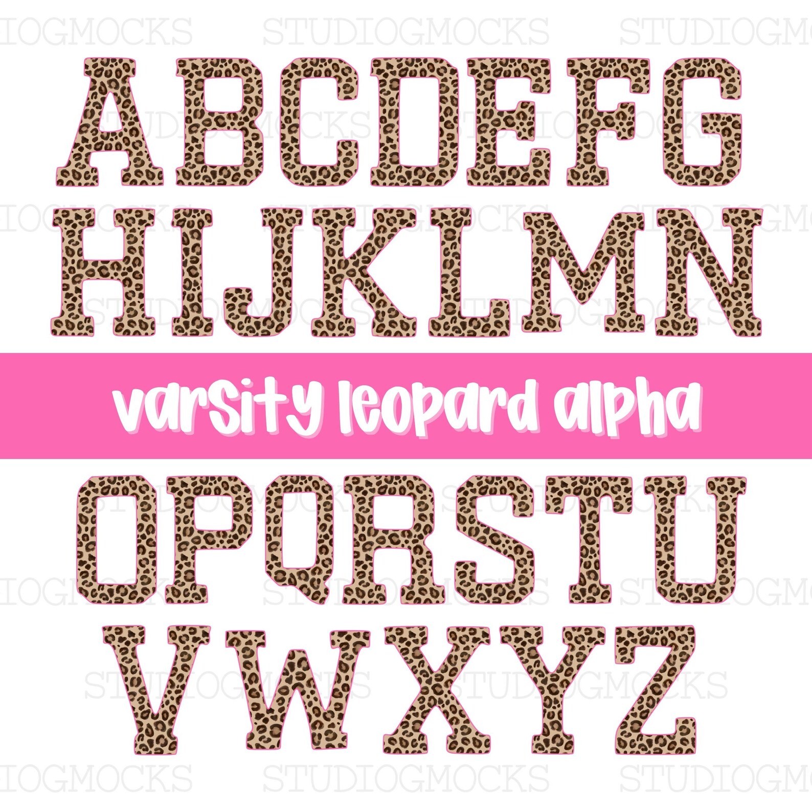 Lace Leopard Alpha Set, Hot Pink Leopard Alphabet, Hot Mess PNG Alphas ...