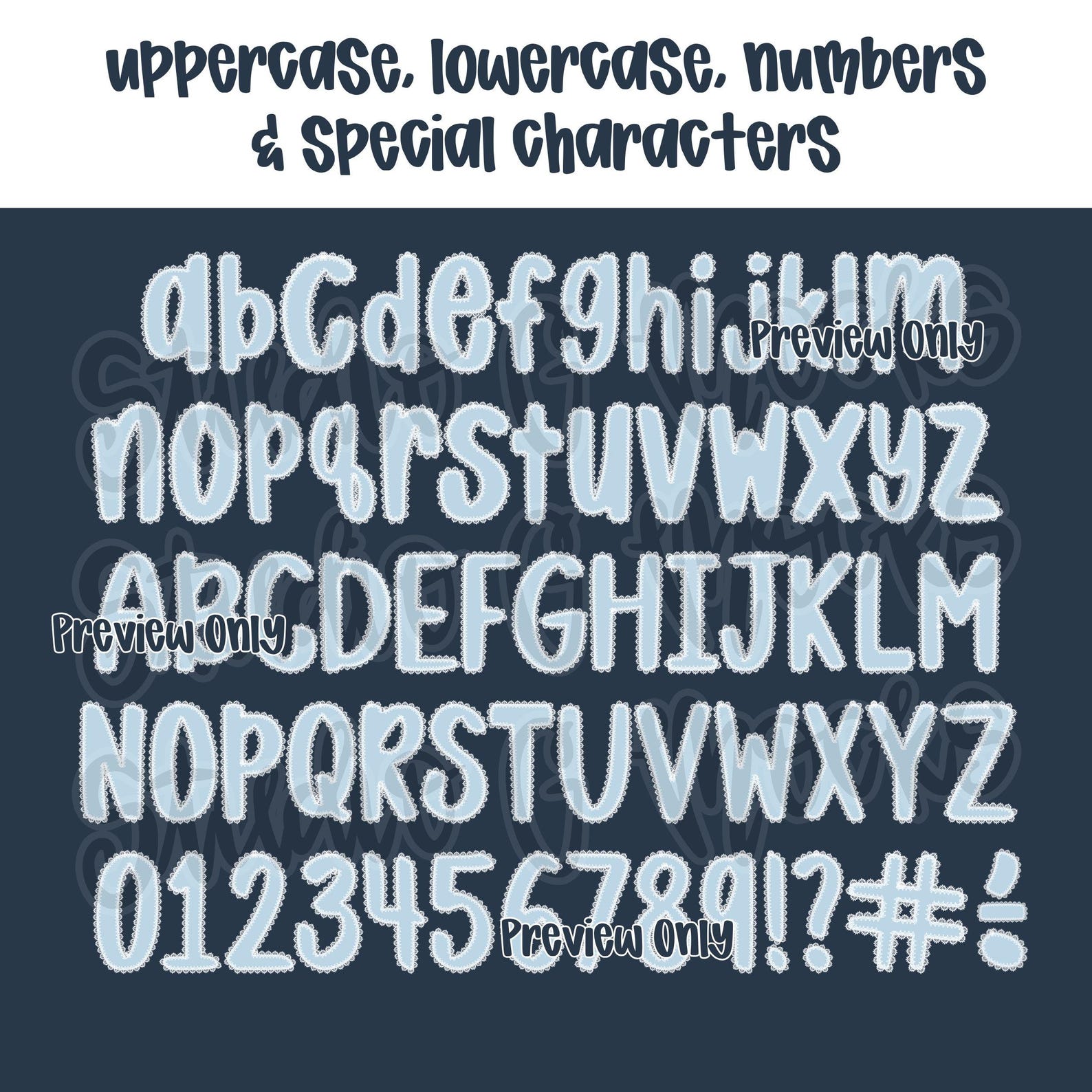 Lace Alphabet Set, Blue Lace Alpha Set, Chambray Lace ABC Lettering (25 ...