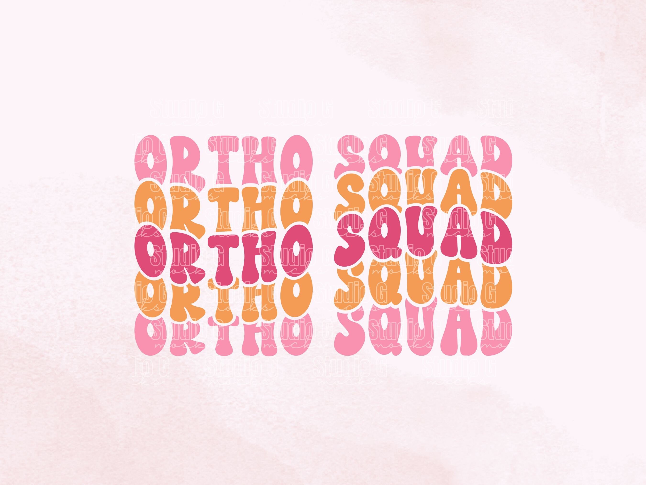Ortho Squad SVG, Ortho Squad Png, Trendy Wavy Text SVG, Orthopedic ...