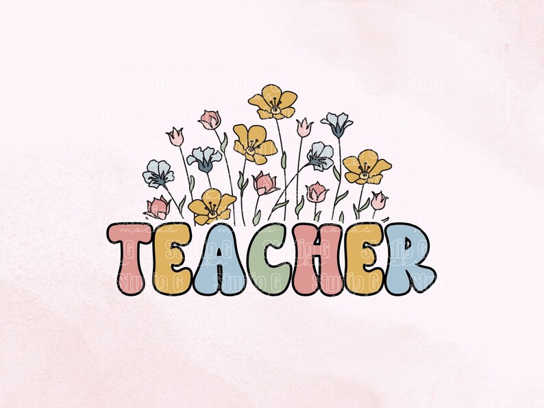 Wildflower Teacher PNG Teachers Appreciation Week Gift Ideas - Etsy