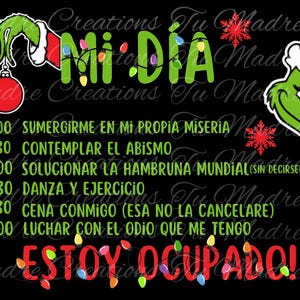 Mi Dia El Grinch Png-letras Blanco Y Verde - Etsy