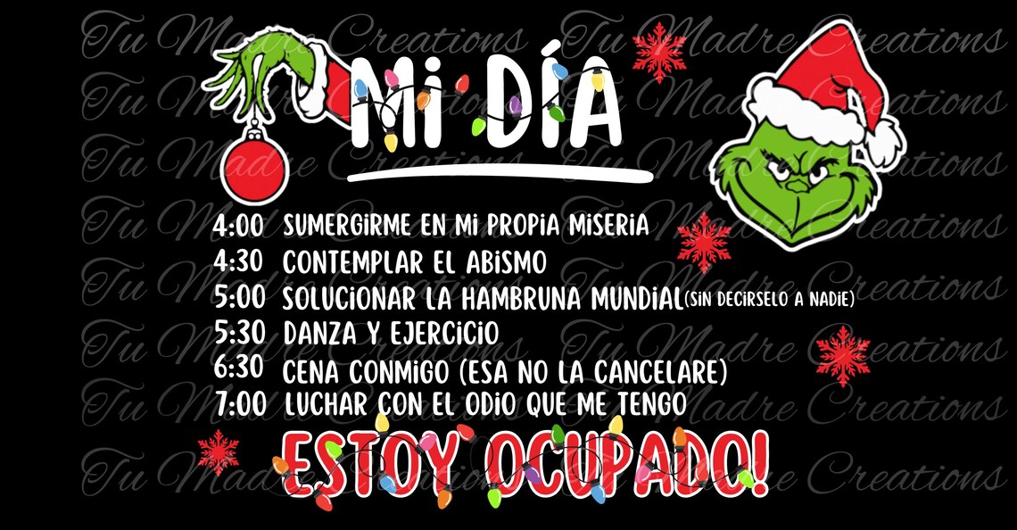 Mi Dia El Grinch Png-letras Blanco Y Verde - Etsy