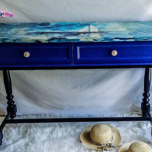 Blue Console Table - Etsy