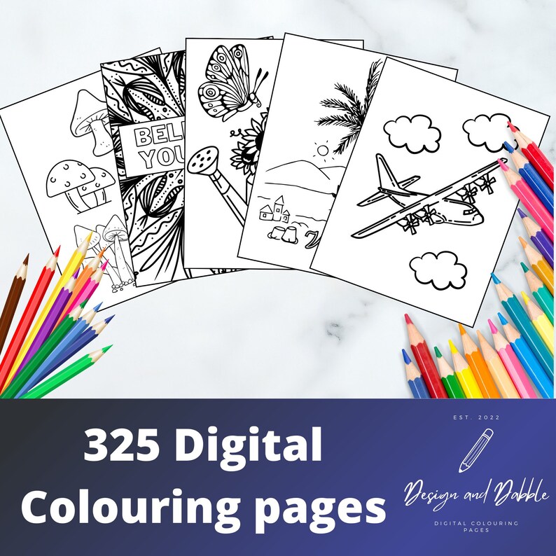 300 Digital and Printable Coloring Page Bundles Bundle A - Etsy