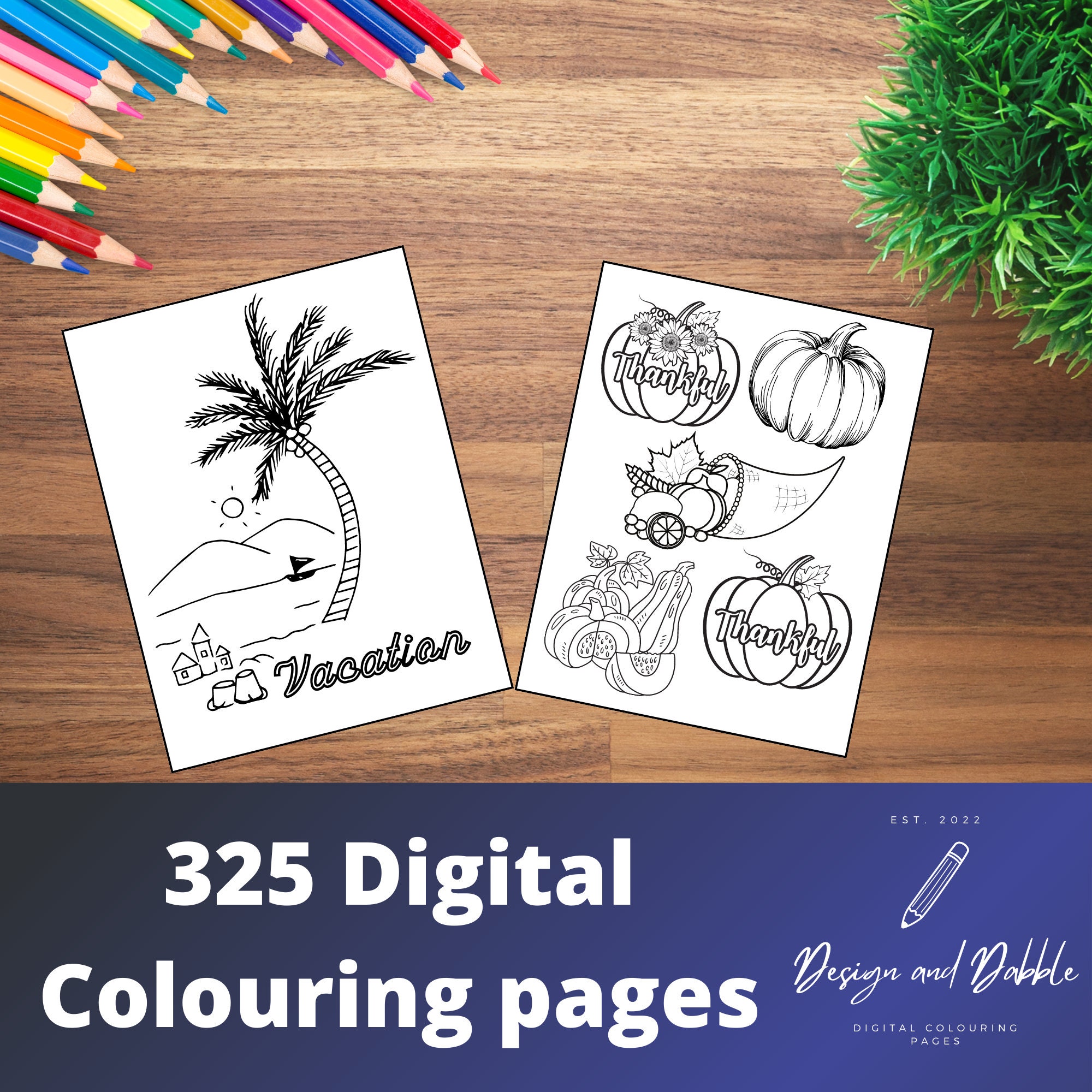 300 Digital and Printable Coloring Page Bundles Bundle A - Etsy