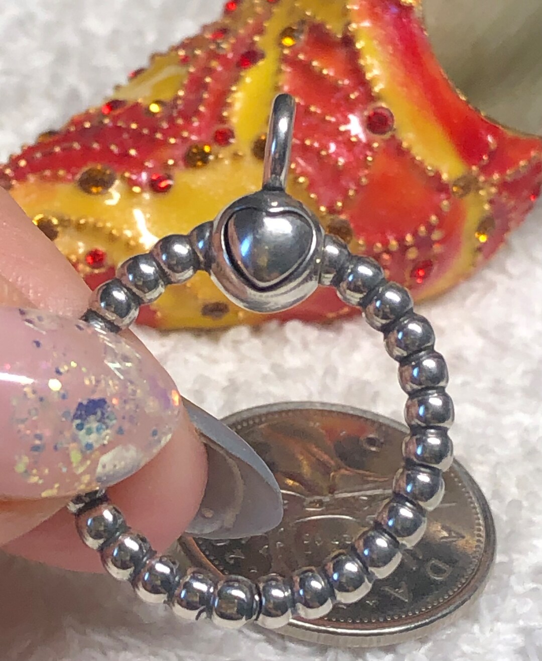 Pandora Like Silver Tone Charm Holder for Pandora Like Beads or Charms ...