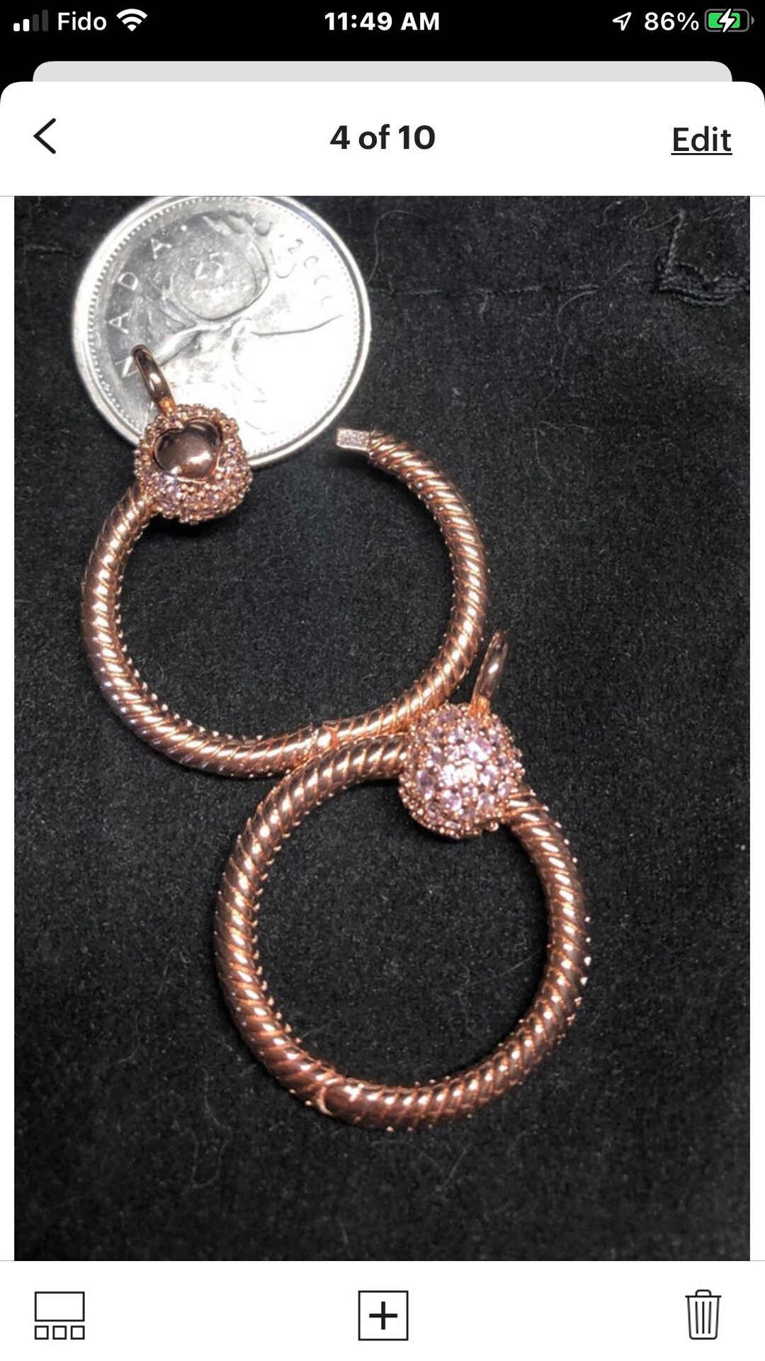 Pandora Like Rose Gold Charm Holder for Pandora Like Beads or Charms ...