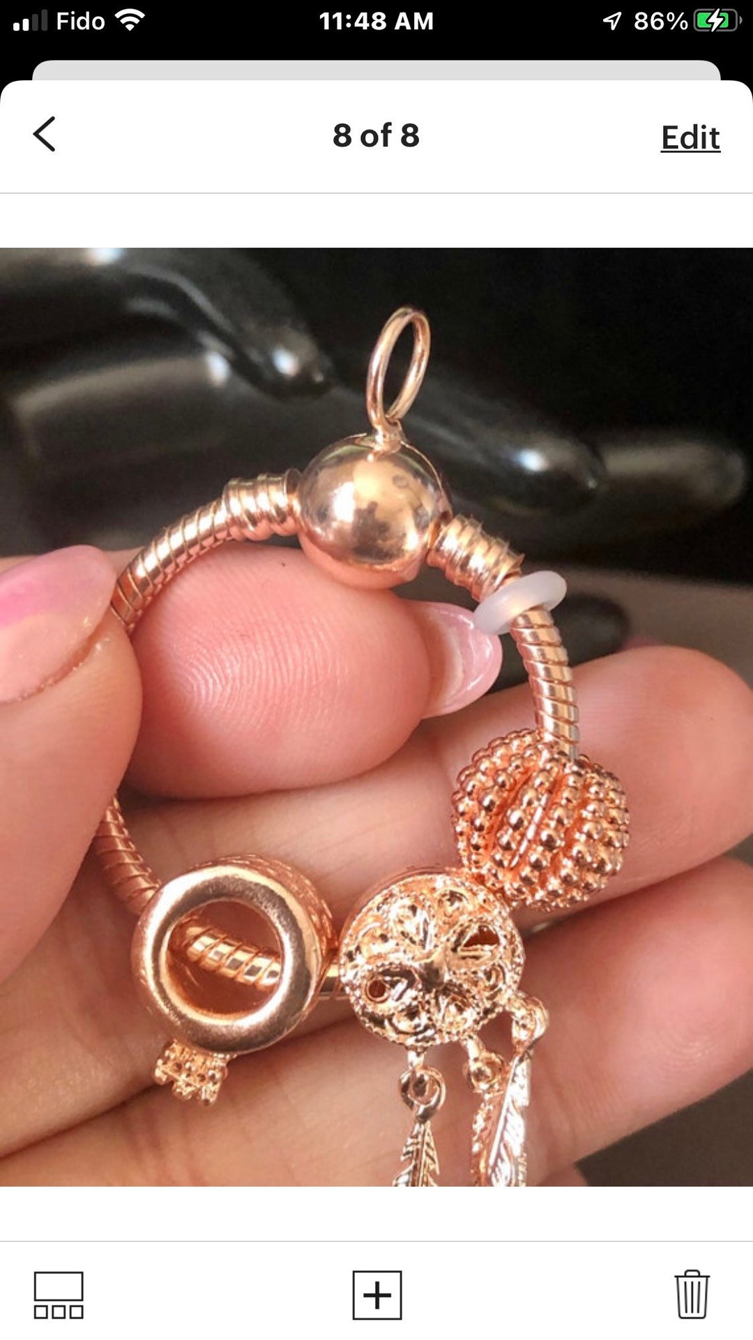 Pandora Like Charm Holder and Charms Included, Opens / Stopper -rose ...