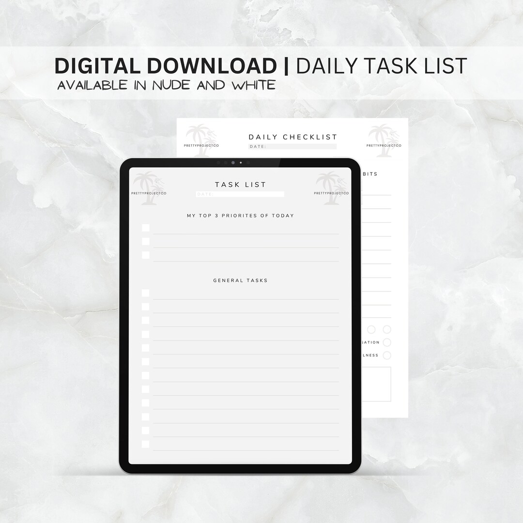Daily Task List Habit Checklist to Do List Daily Planner - Etsy