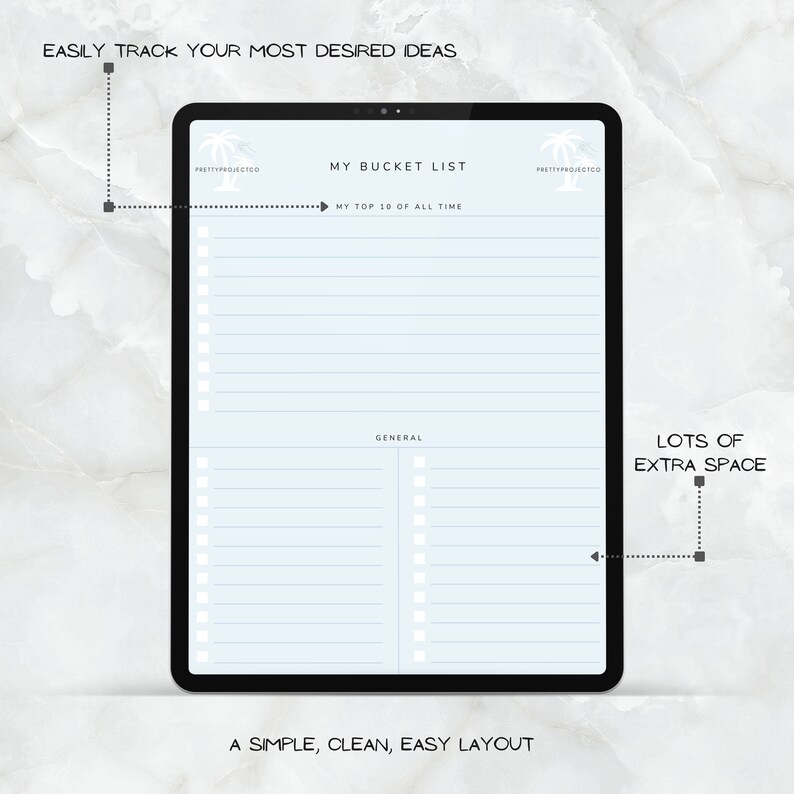Pastel Bucket List, Goal Checklist, Life Wish List, to Do List Plan ...