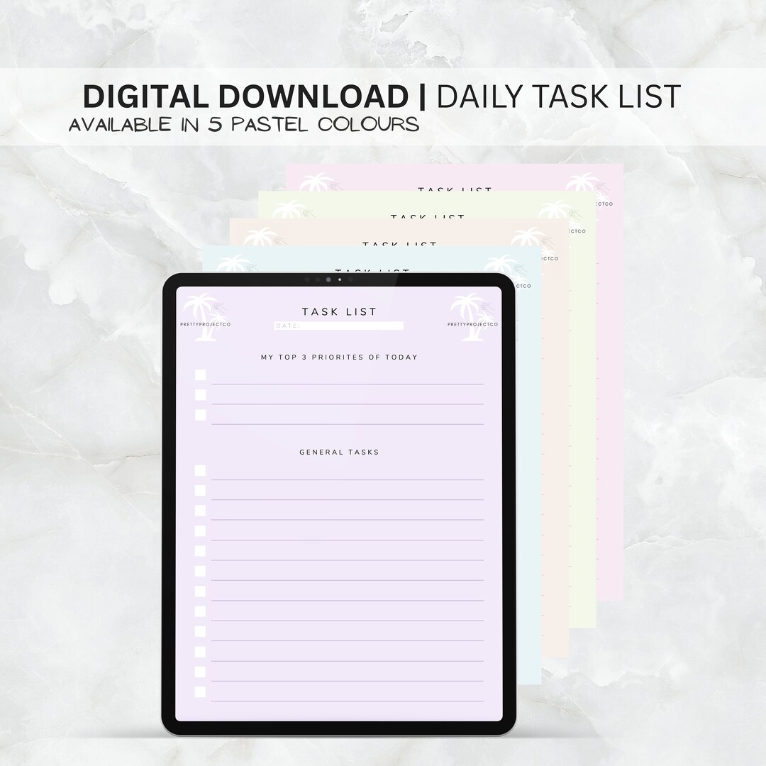 Pastel Daily Task List, Habit Checklist, to Do List, Daily Planner ...