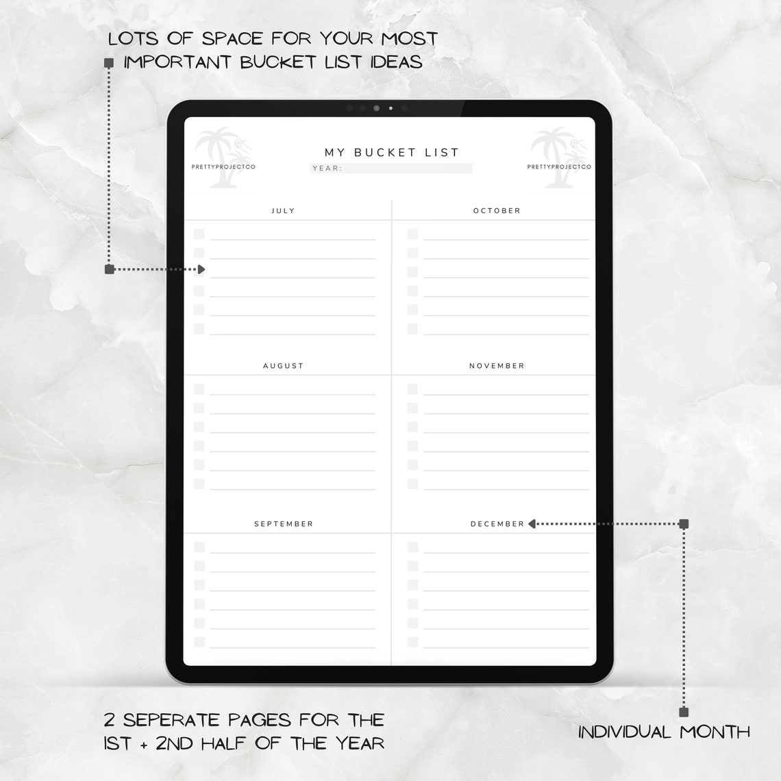 White Bucket List, Goal Checklist, Life Wish List, to Do List Plan ...