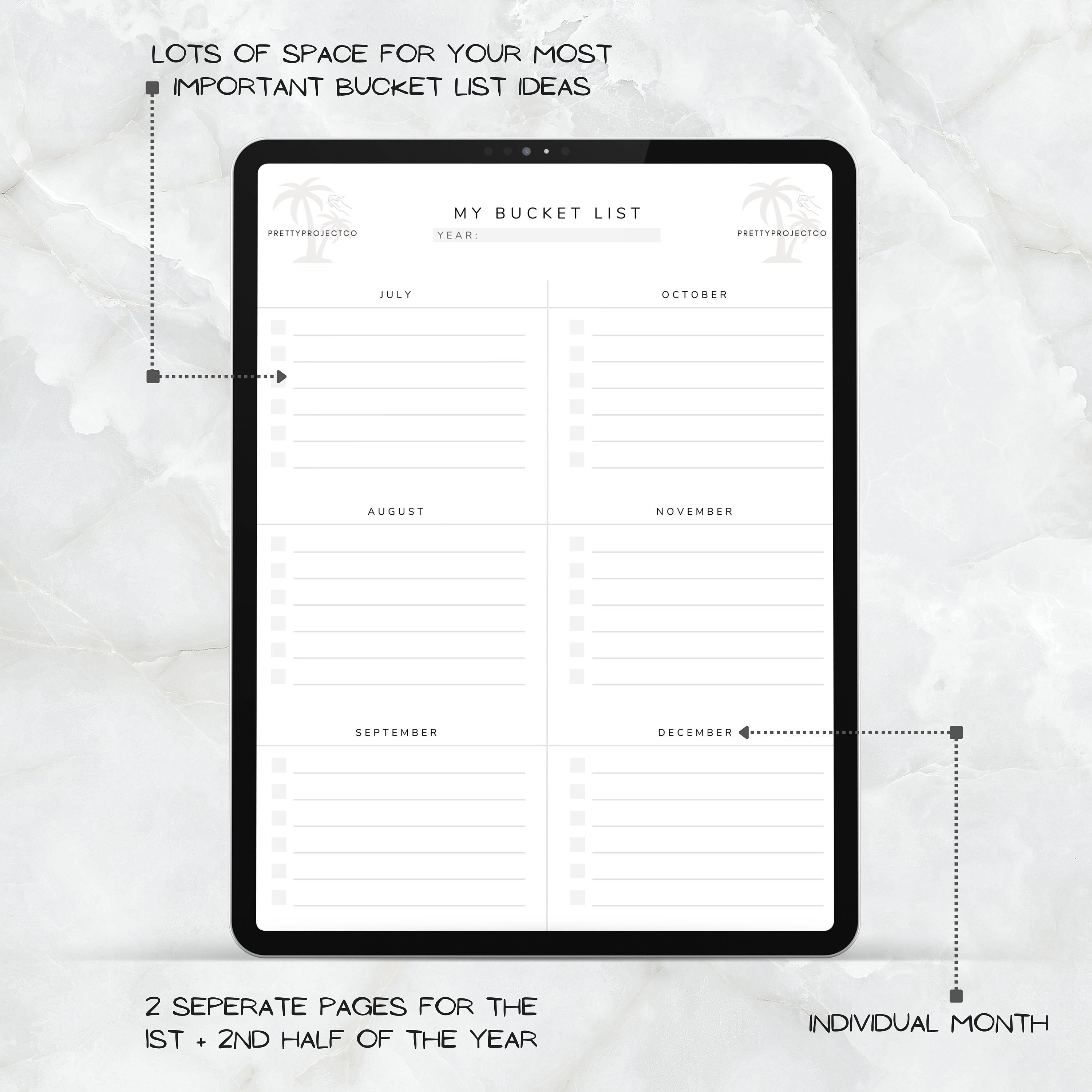 White Bucket List, Goal Checklist, Life Wish List, to Do List Plan ...
