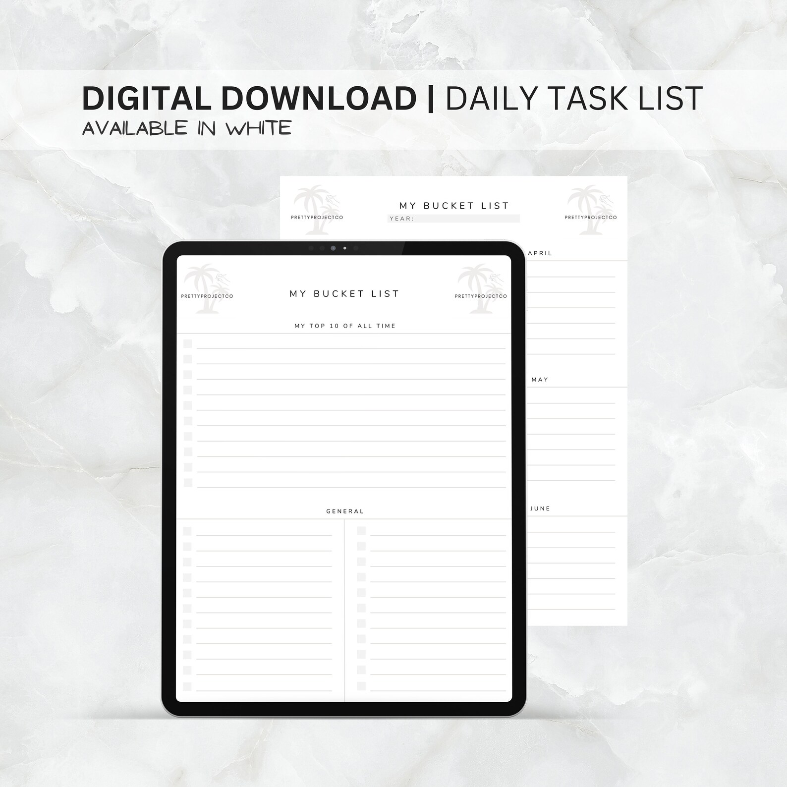 White Bucket List, Goal Checklist, Life Wish List, to Do List Plan ...