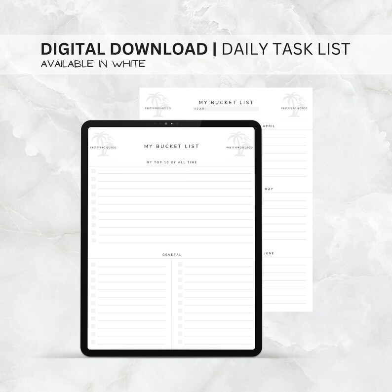 White Bucket List, Goal Checklist, Life Wish List, to Do List Plan ...