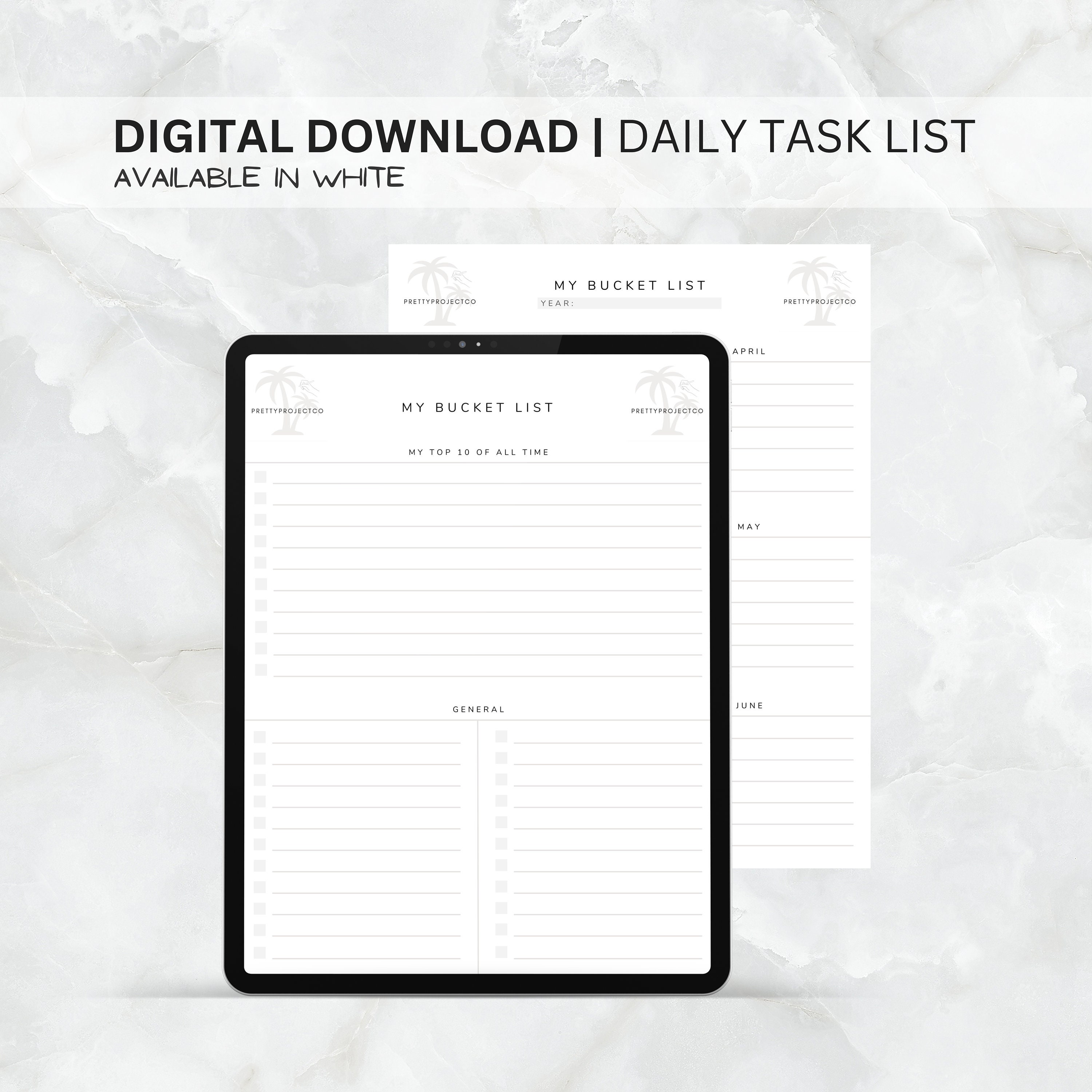 White Bucket List, Goal Checklist, Life Wish List, to Do List Plan ...