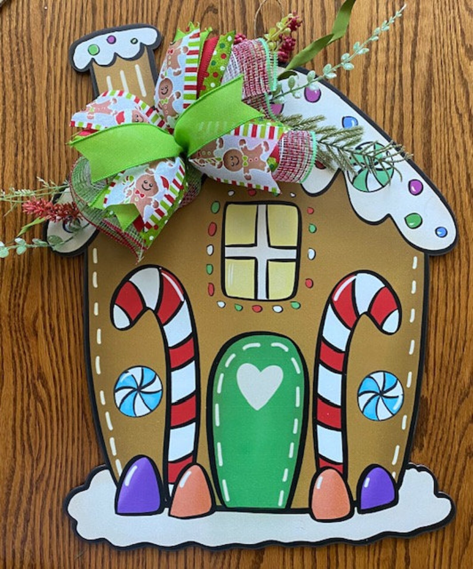 Wooden Gingerbread House Door Hanger Would Be a Fun Addition to Your ...