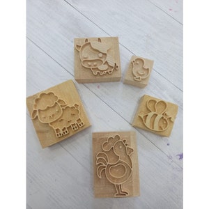 Farm Animals Wood Block Set , Wood Block Set, Textile Block - Etsy