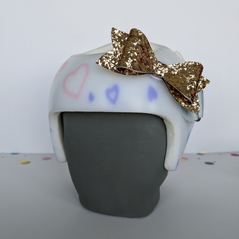 Gold Sparkle Helmet Bow Cranial Band Bow - Etsy