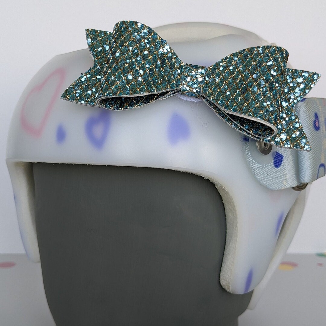 Blue and Gold Sparkle Helmet Bow - Etsy