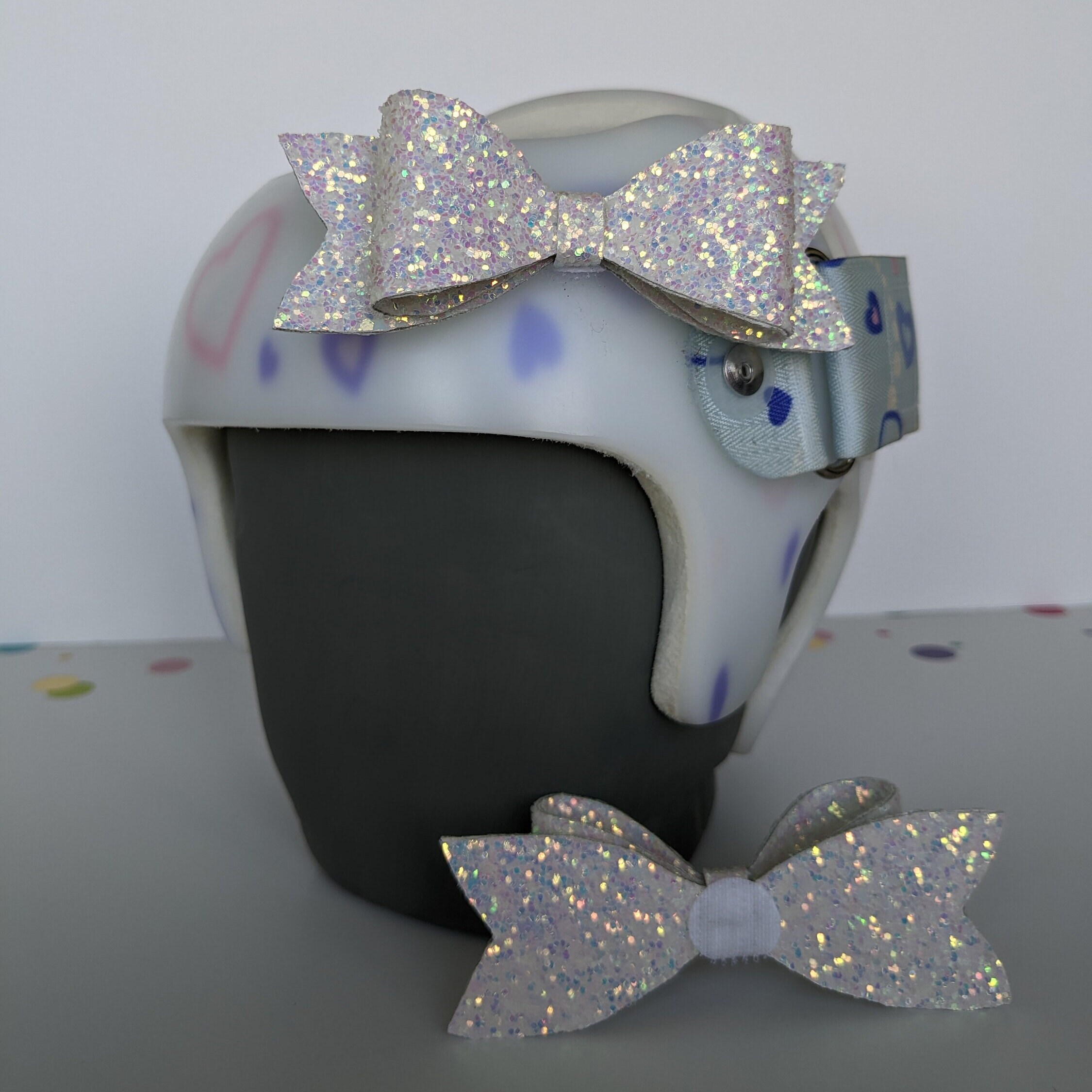 White Sparkle Helmet Bow - Etsy