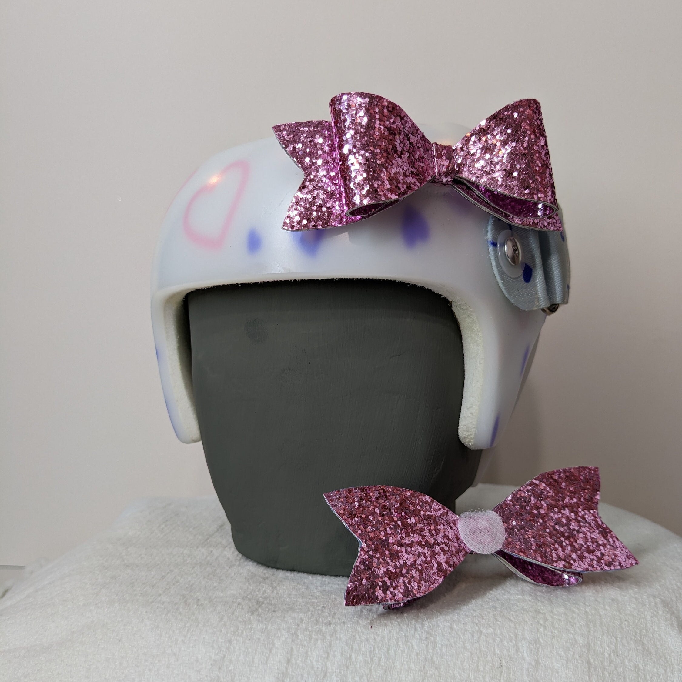 Light Pink Sparkle Helmet Bow, Cranial Band Bow - Etsy