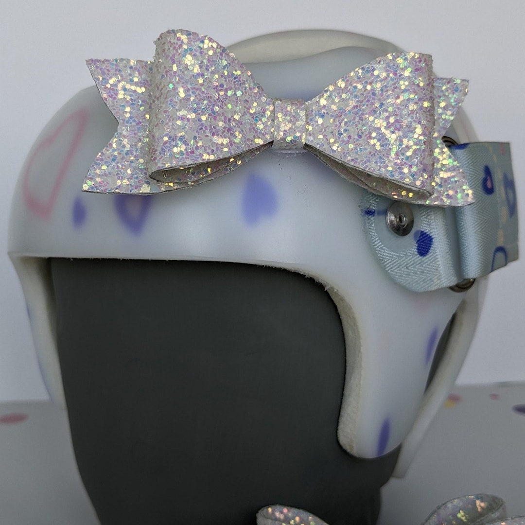 White Sparkle Helmet Bow - Etsy