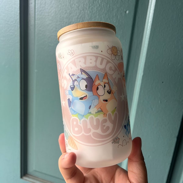 Bluey Starbucks Glass - Etsy