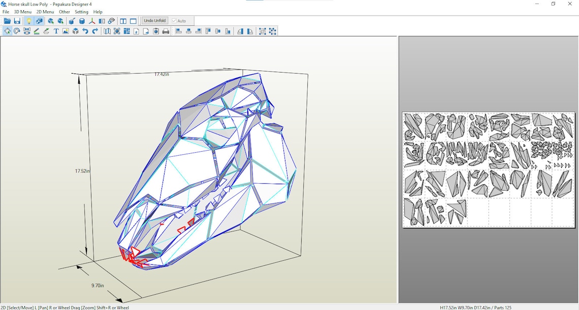 Pepakura Horse Skeleton, PDO, DIY, Papercraft, Templates, Halloween ...