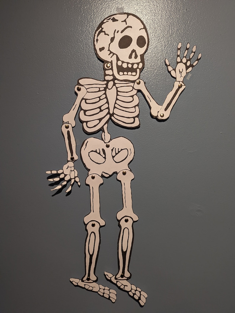 Vintage Halloween Printable Jointed Skeleton Decoration, Halloween Clip ...