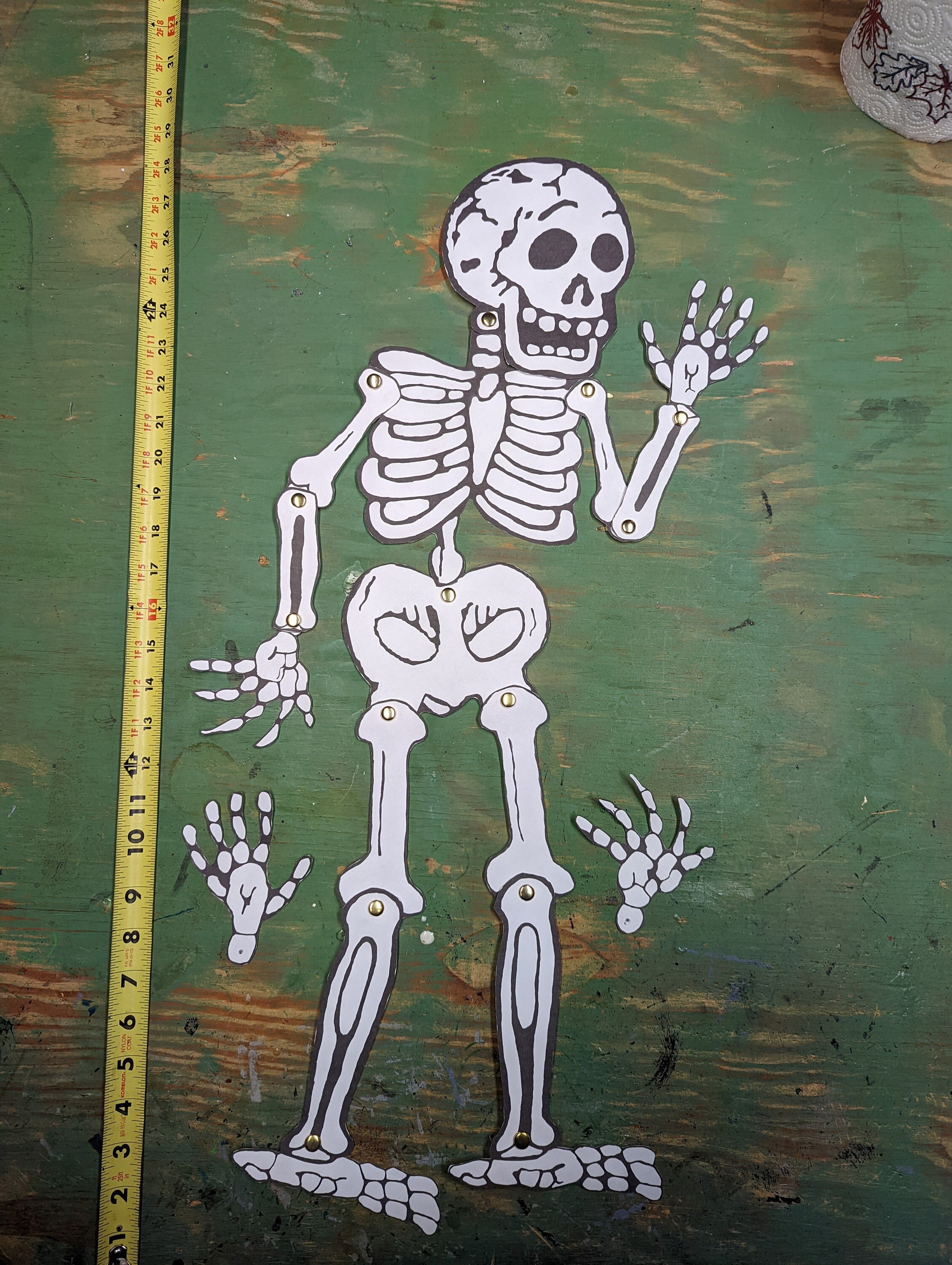 Vintage Halloween Printable Jointed Skeleton Decoration, Halloween Clip ...