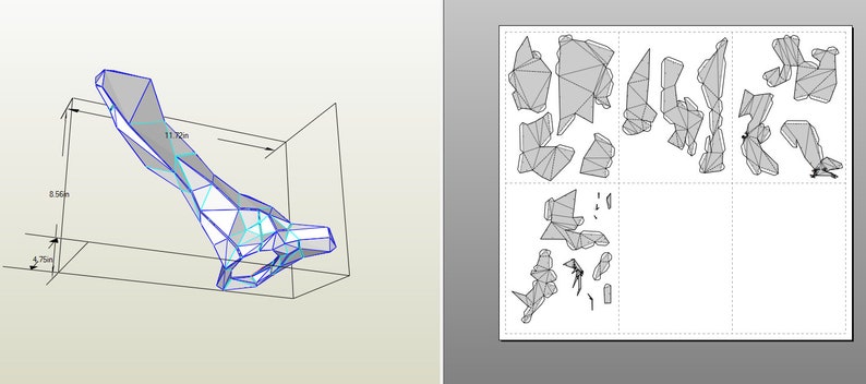 Pepakura Wolf Skeleton, Dog, Canine, Papercraft, Templates, Halloween ...