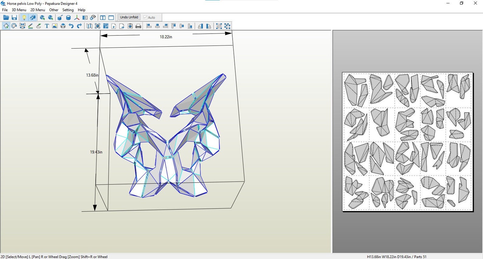 Pepakura Horse Skeleton, PDO, DIY, Papercraft, Templates, Halloween ...