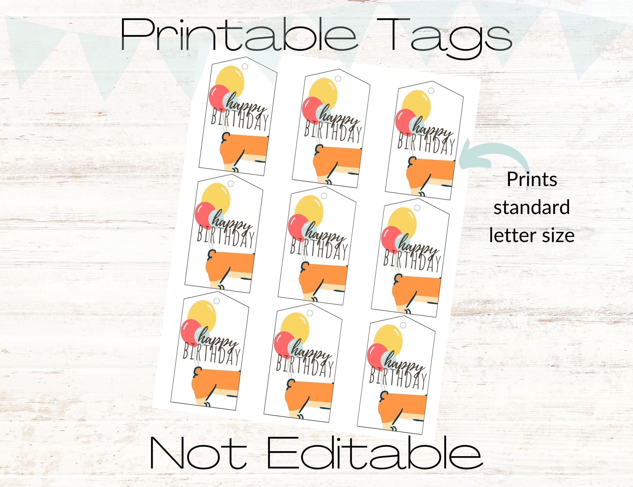 Happy Birthday Printable Gift Tag | Birthday Dog Gift Tag - Etsy