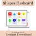 Color and Shape Flashcards Printable | Learning Shapes and Colors ...