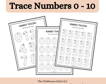 Number Tracing Worksheets 0 - 10 | Instant Download PDF File ...
