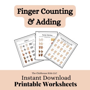 Finger Counting Printable Counting and Adding With Fingers - Etsy