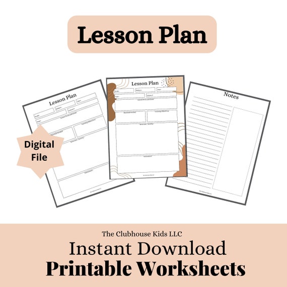 Lesson Plan Digital Download Lesson Plan - Etsy
