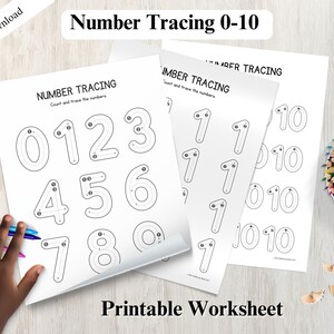 Number Tracing Worksheets 0 10 Instant Download PDF File - Etsy