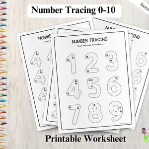 Number Tracing Worksheets 0 - 10 | Instant Download PDF File ...