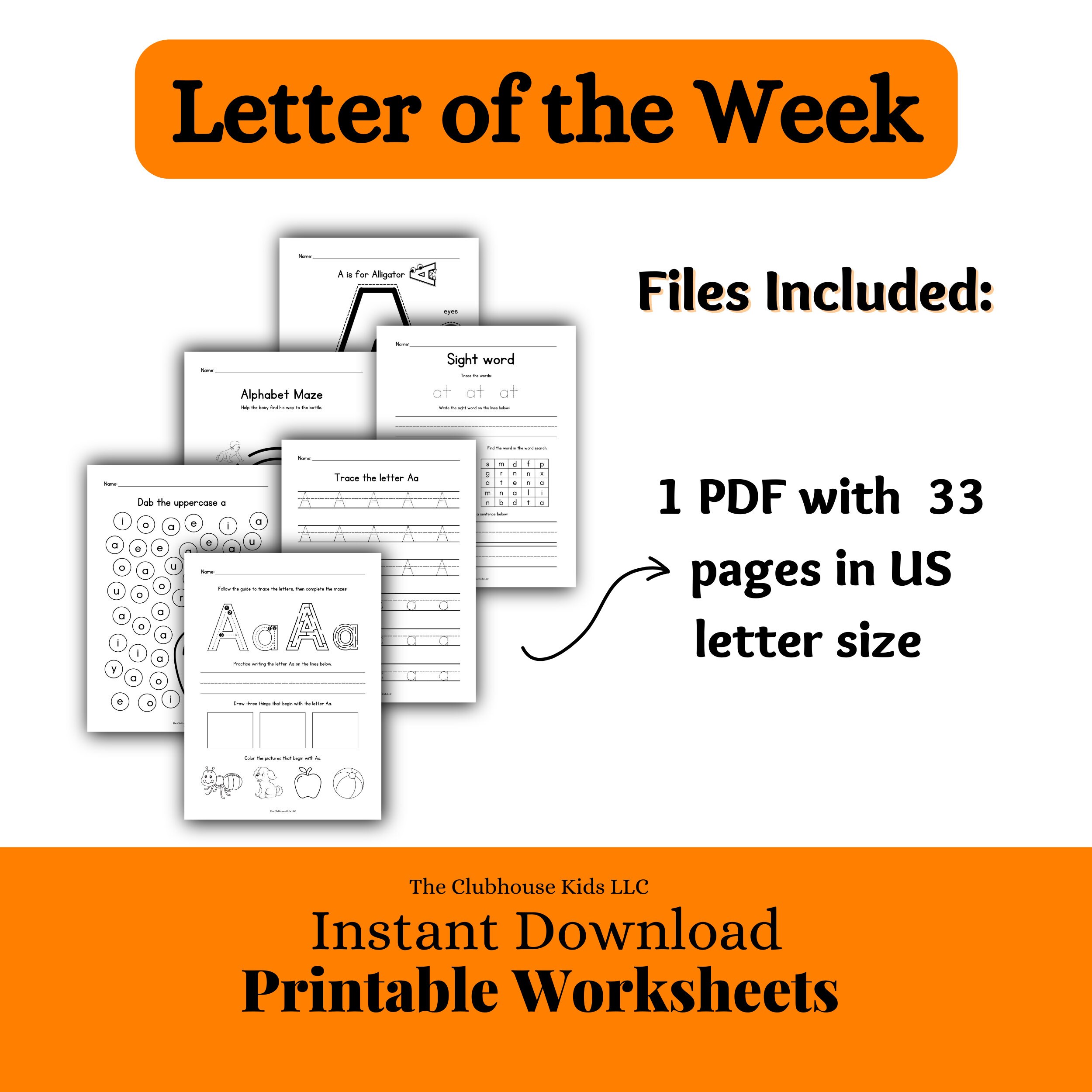 Letter of the Week Activity Aa Letter of the Week - Etsy