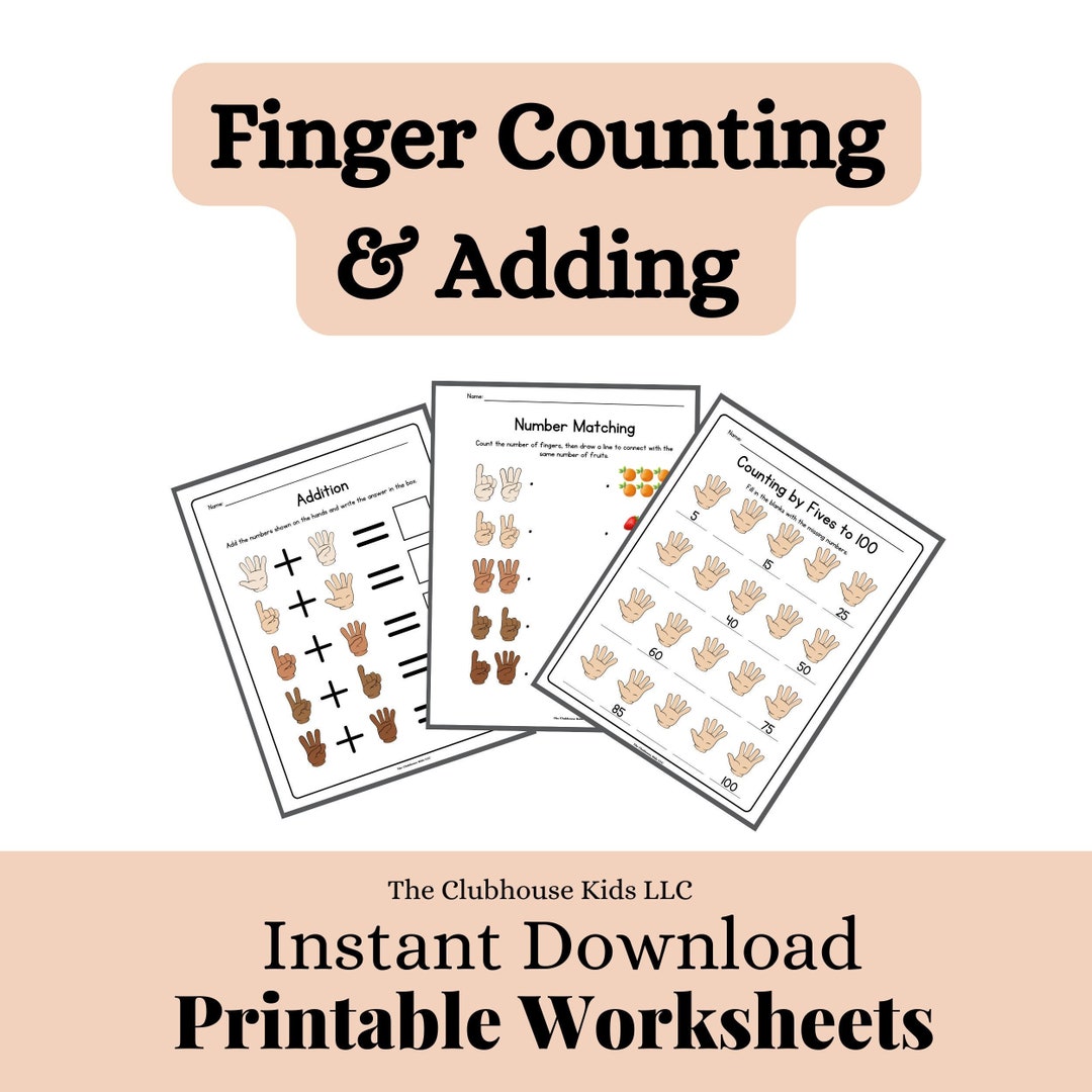 Finger Counting Printable | Counting and Adding With Fingers Worksheets ...