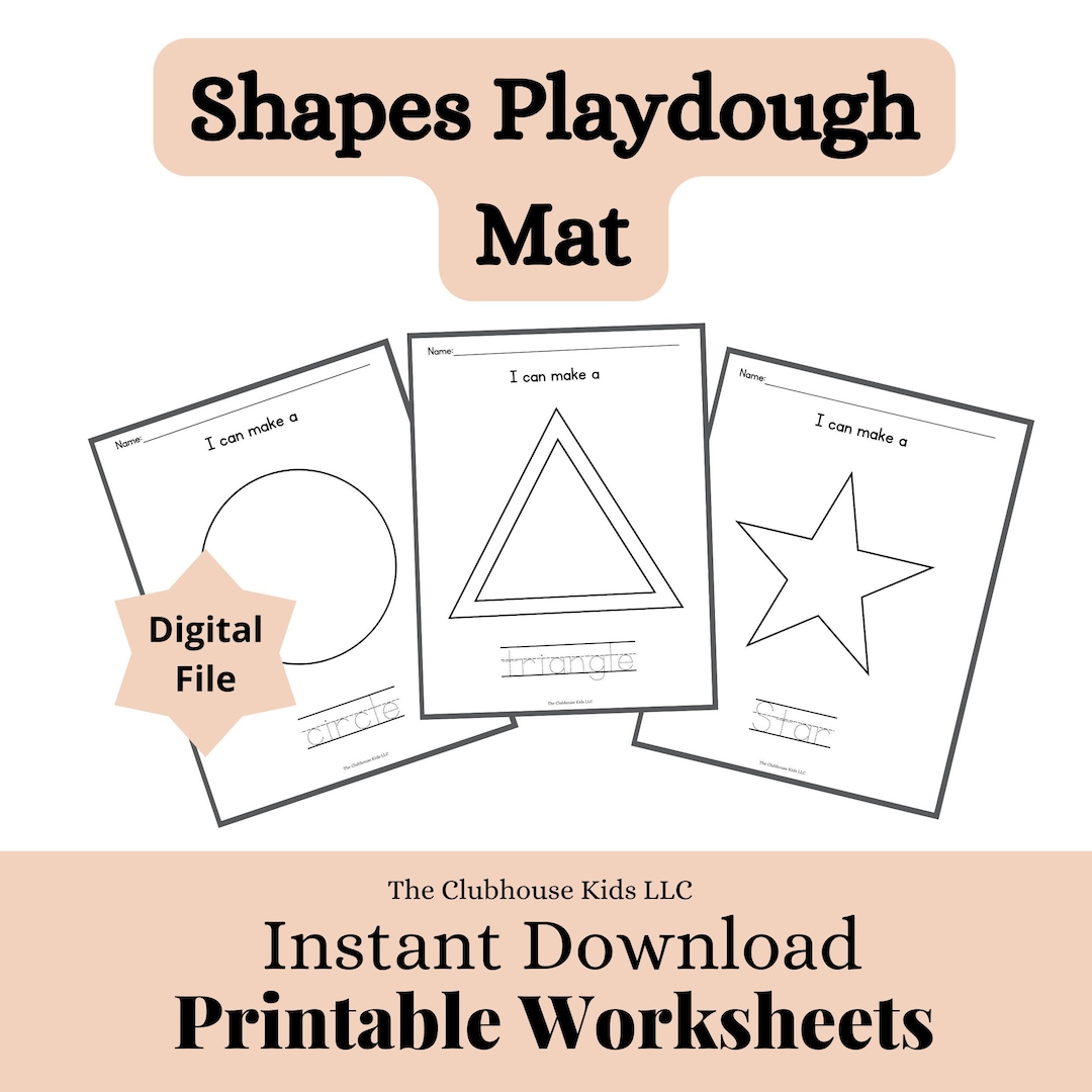 Playdough Mat | Shapes Playdough Mat | Digital Download Playdough Mat ...