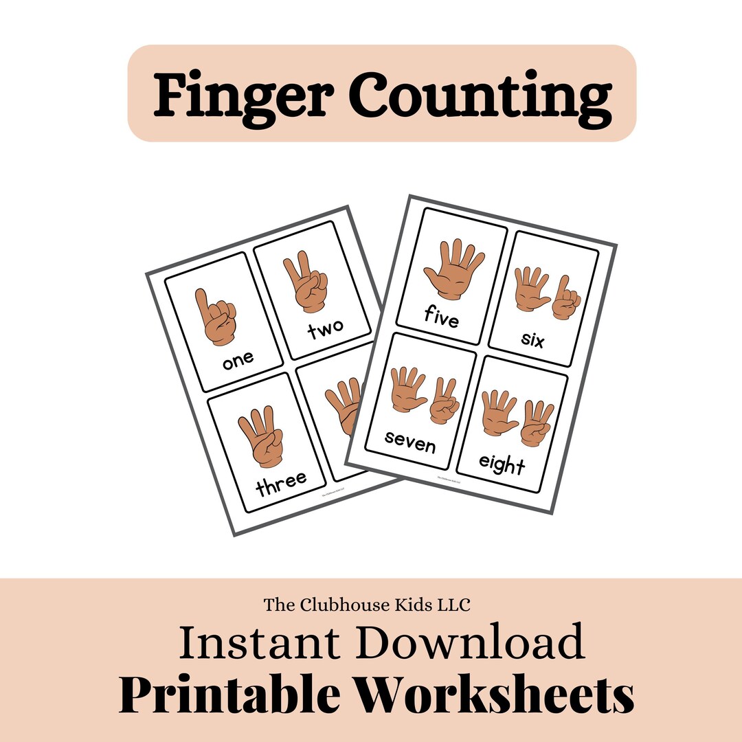 Finger Counting Printable | Counting 1- 10 Flashcards - Etsy