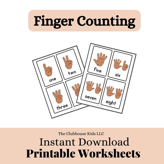 Finger Counting Printable Counting 1 10 Flashcards - Etsy