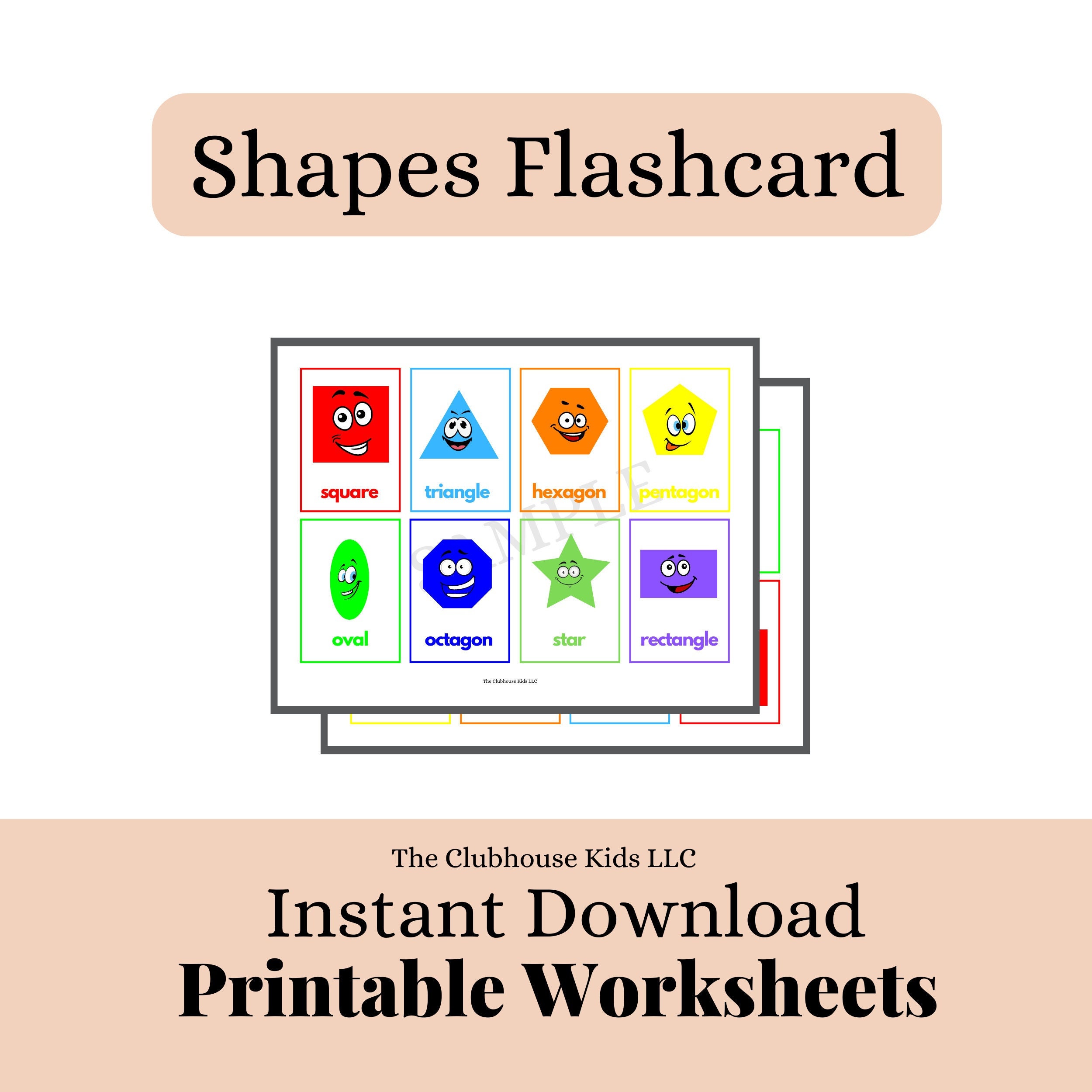Color and Shape Flashcards Printable Learning Shapes and Colors Busy ...