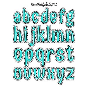 Bright Dalmatian Alphabet Letters PNG Bundle, 5 Dots Alpha Sets ...